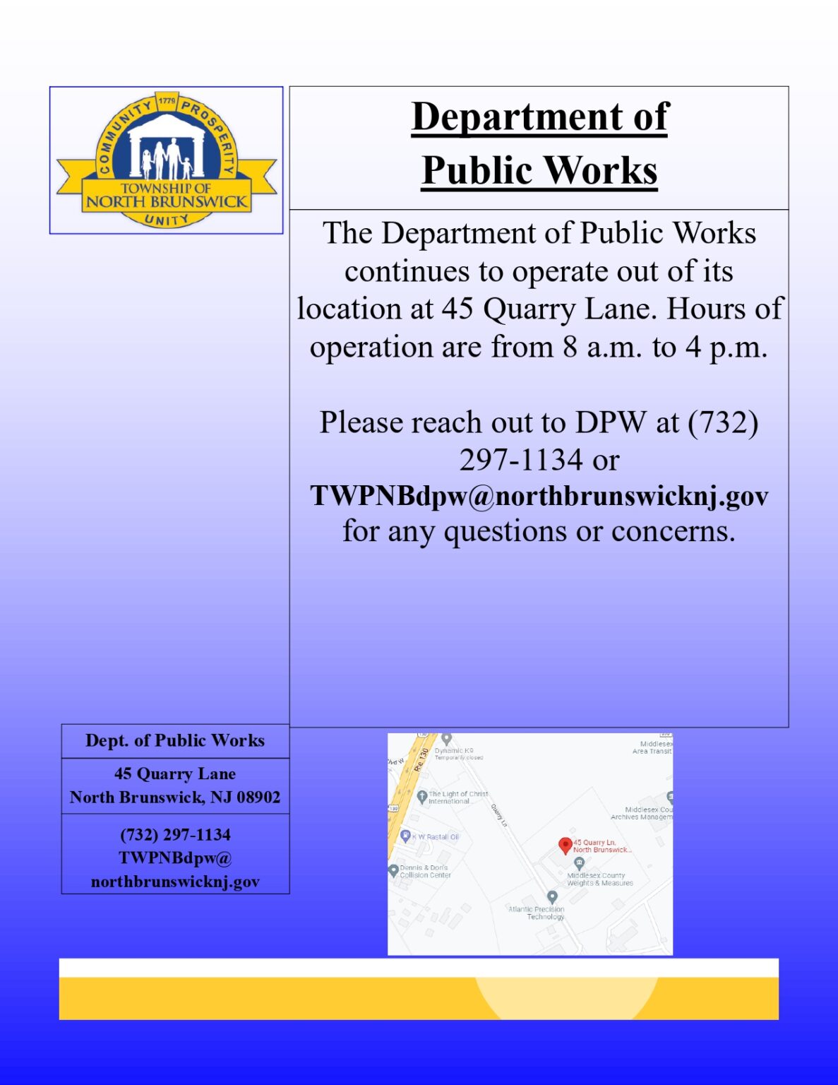 Updated Location Information for Township Departments - Township of ...